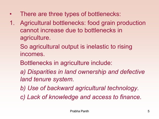 Structuralist theory of inflation | PPSX | Agriculture | Industries