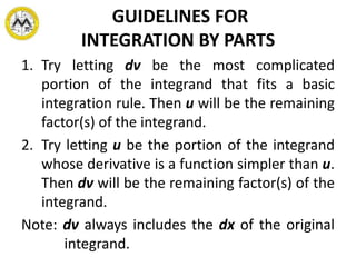 Lesson 10 techniques of integration | PPTX