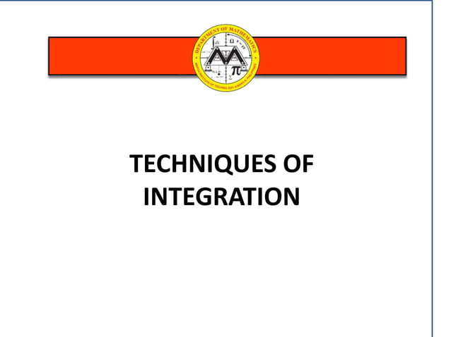 Lesson 10 techniques of integration | PPT