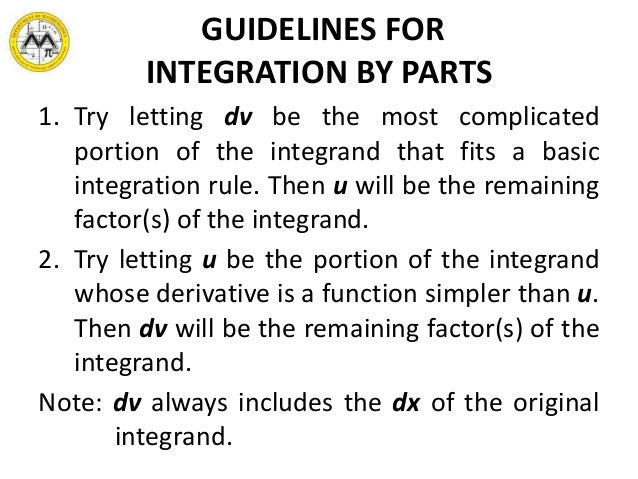 Lesson 10 techniques of integration