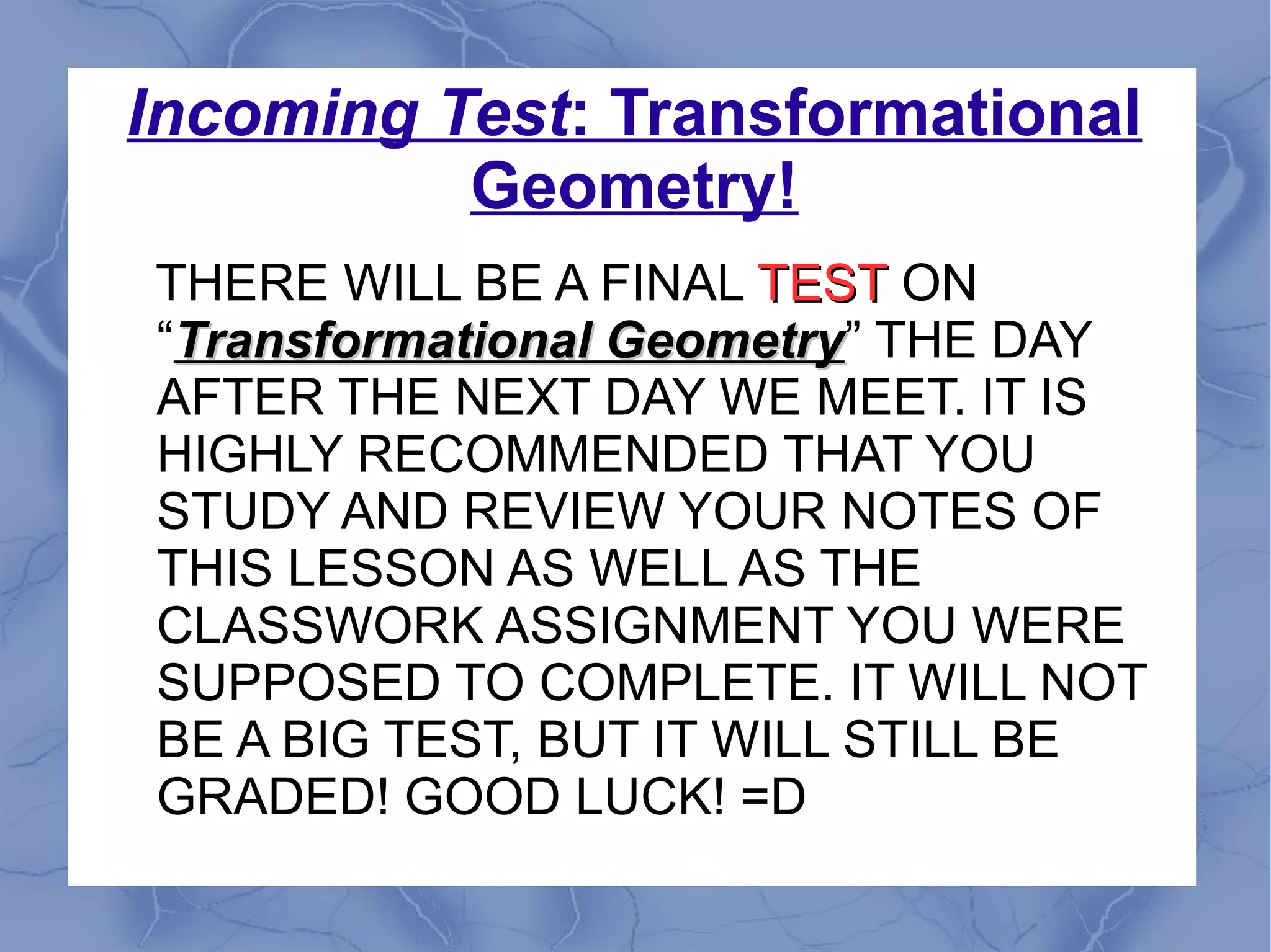 Lesson10 transformational geometry | PDF