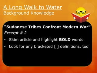 A Long Walk to Water - Lssn 11 | PPTX