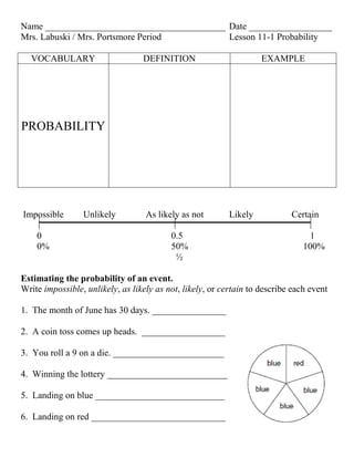 Lesson 11 1 probability | DOCX