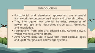 Postcolonial and Decolonial Approaches in Literary and Cultural Studies ...