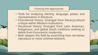 Postcolonial and Decolonial Approaches in Literary and Cultural Studies ...