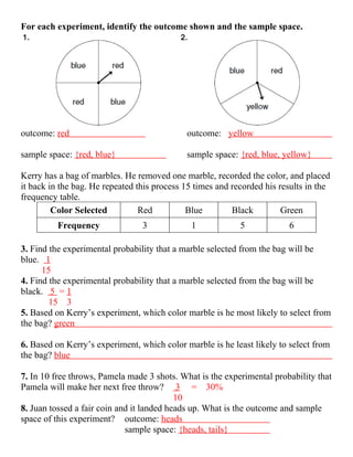 Lesson 11 2 experimental probability | DOC