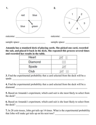 Lesson 11 2 experimental probability | DOC