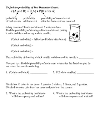 Lesson 11 5 b notes dependent & independent events | DOC
