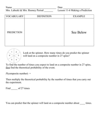 Lesson 11 6 making a prediction | DOC