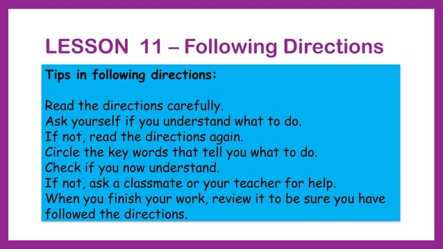 Lesson 11-Following Directions-grade 2 powerpoint.pptx