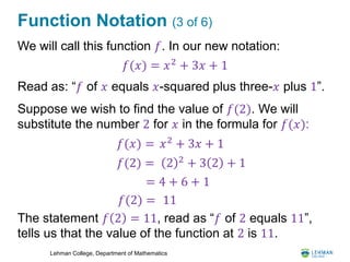 Lesson 11: Functions and Function Notation | PPTX