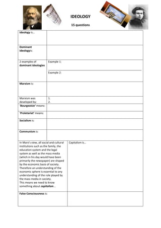 AS Lesson 11 ideology worksheet | DOCX