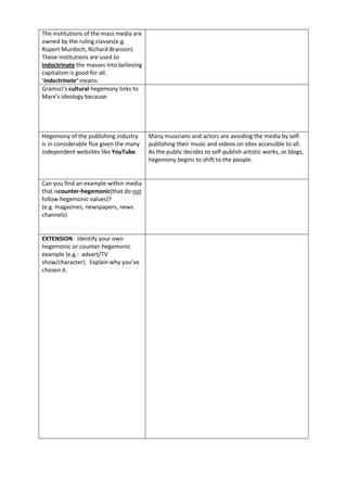 AS Lesson 11 ideology worksheet | DOCX