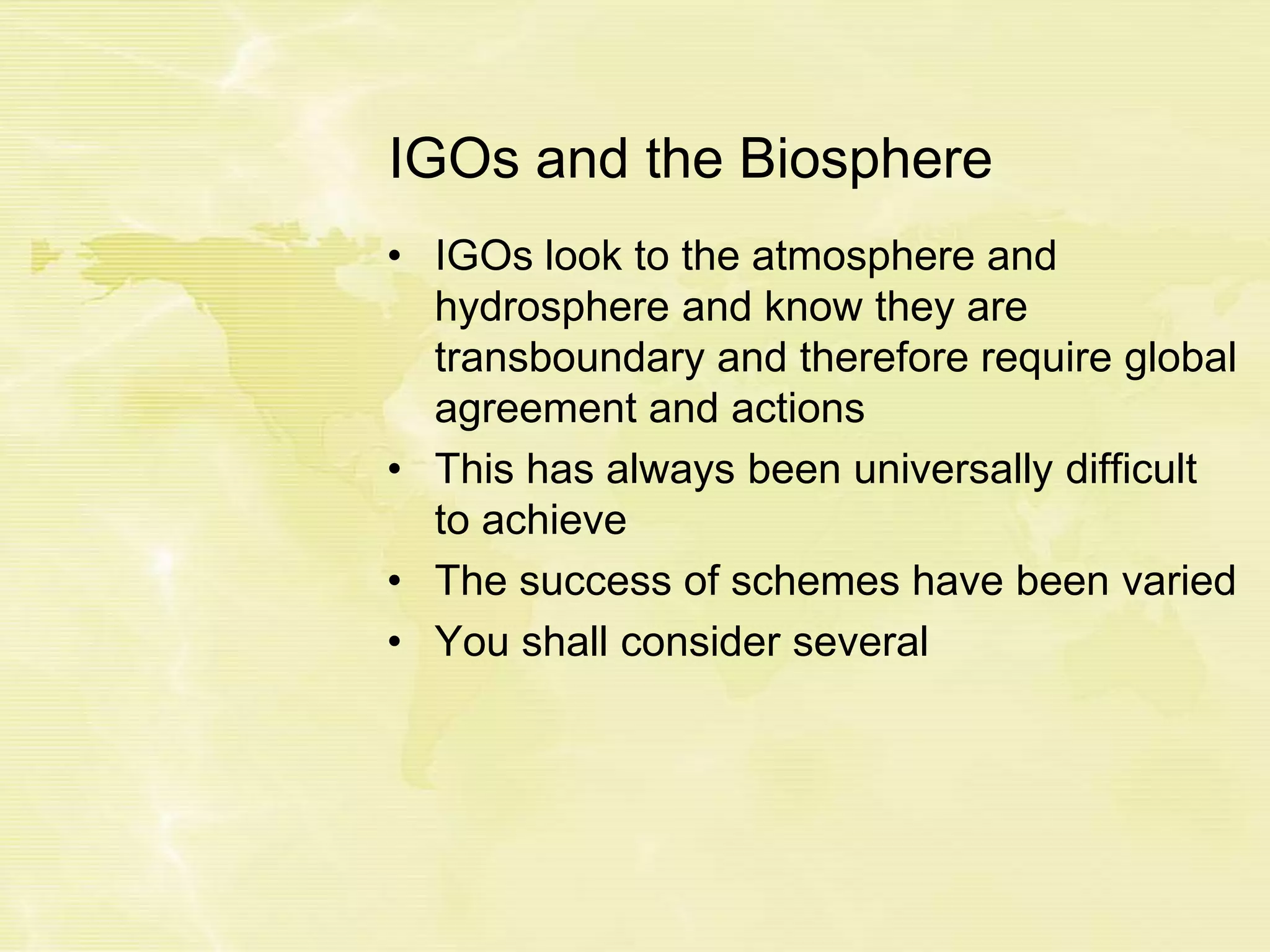 Lesson 11 IGOs and the environment | PPT