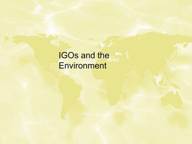 Lesson 11 IGOs and the environment | PPT