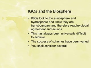 Lesson 11 IGOs and the environment | PPT