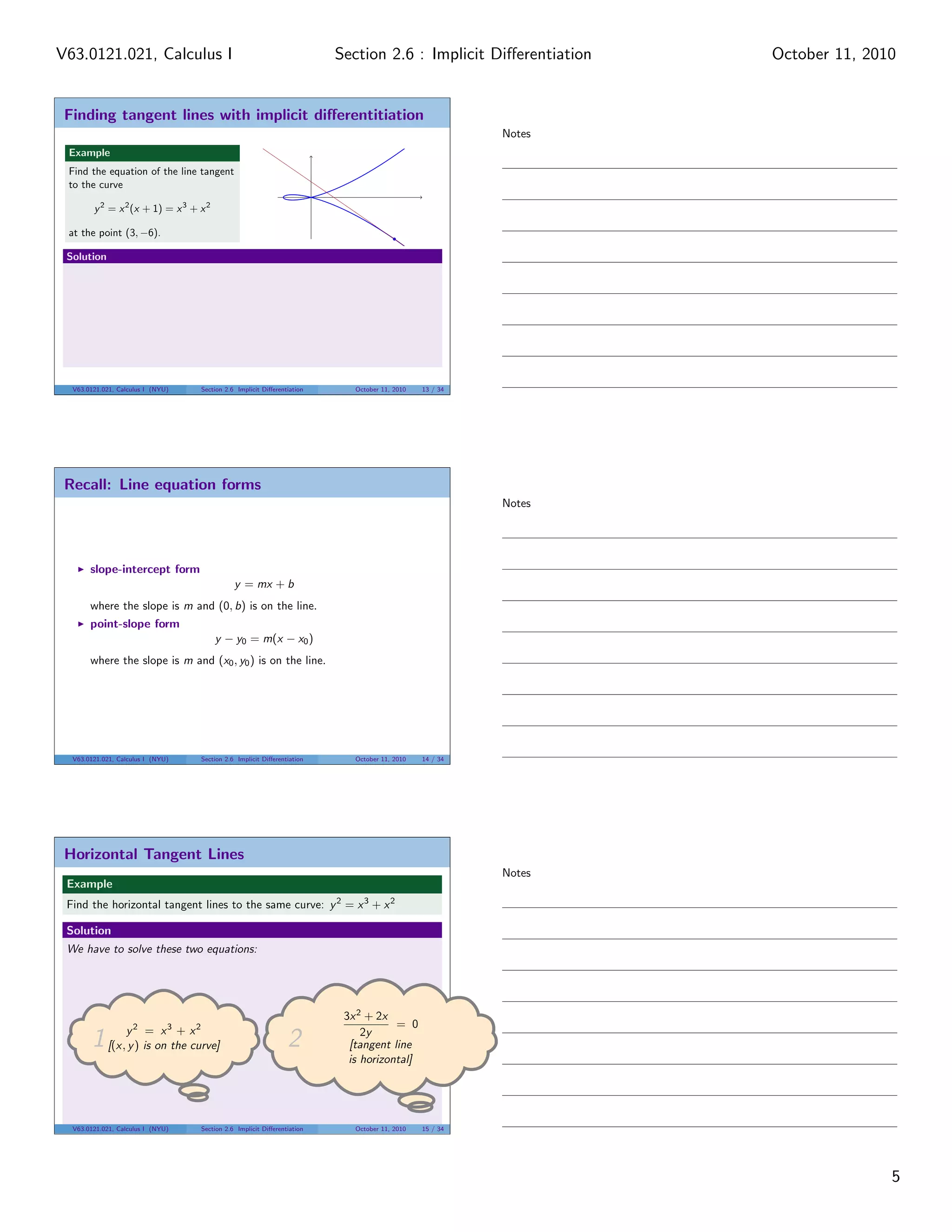 Lesson 11: Implicit Differentiation (Section 21 handout) | PDF