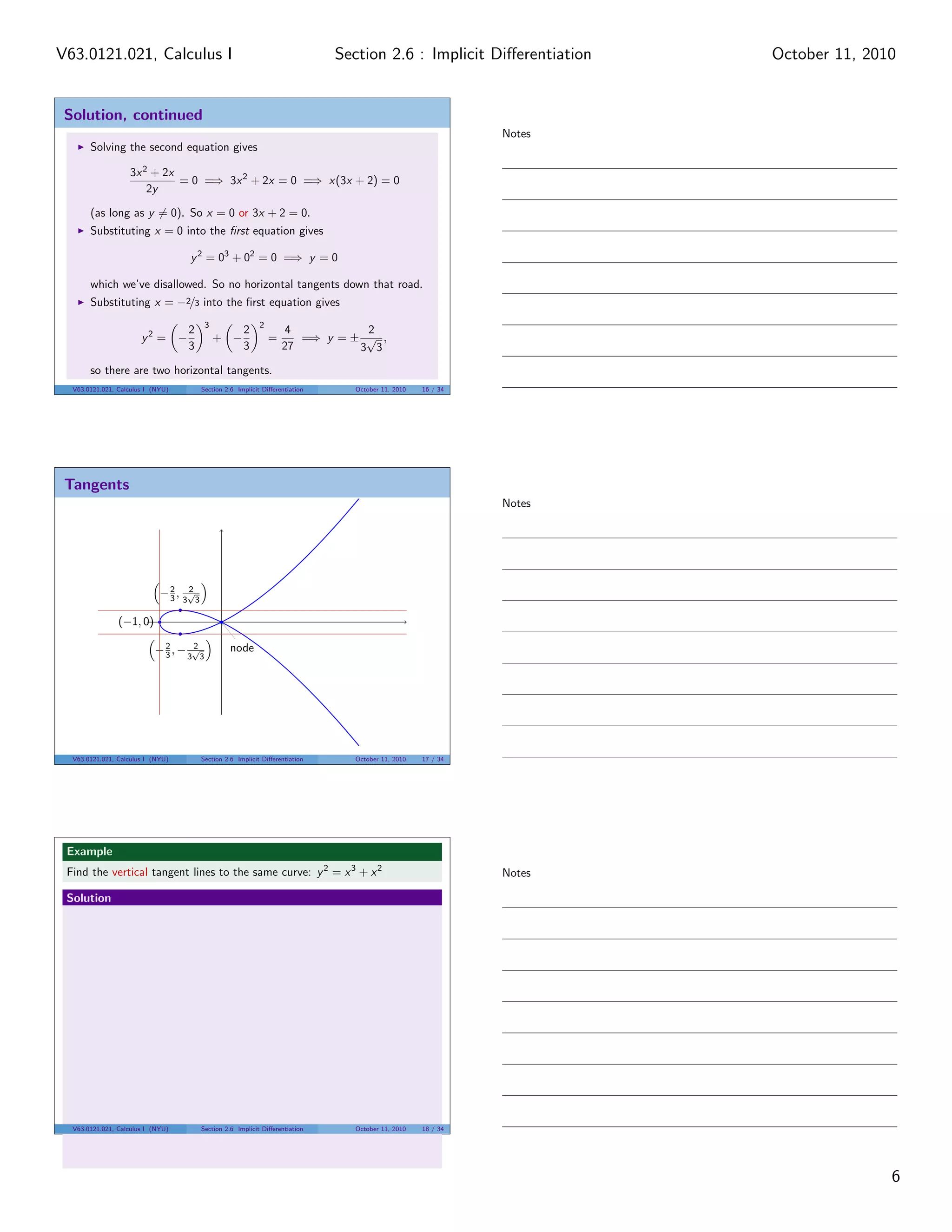 Lesson 11: Implicit Differentiation (Section 21 handout) | PDF