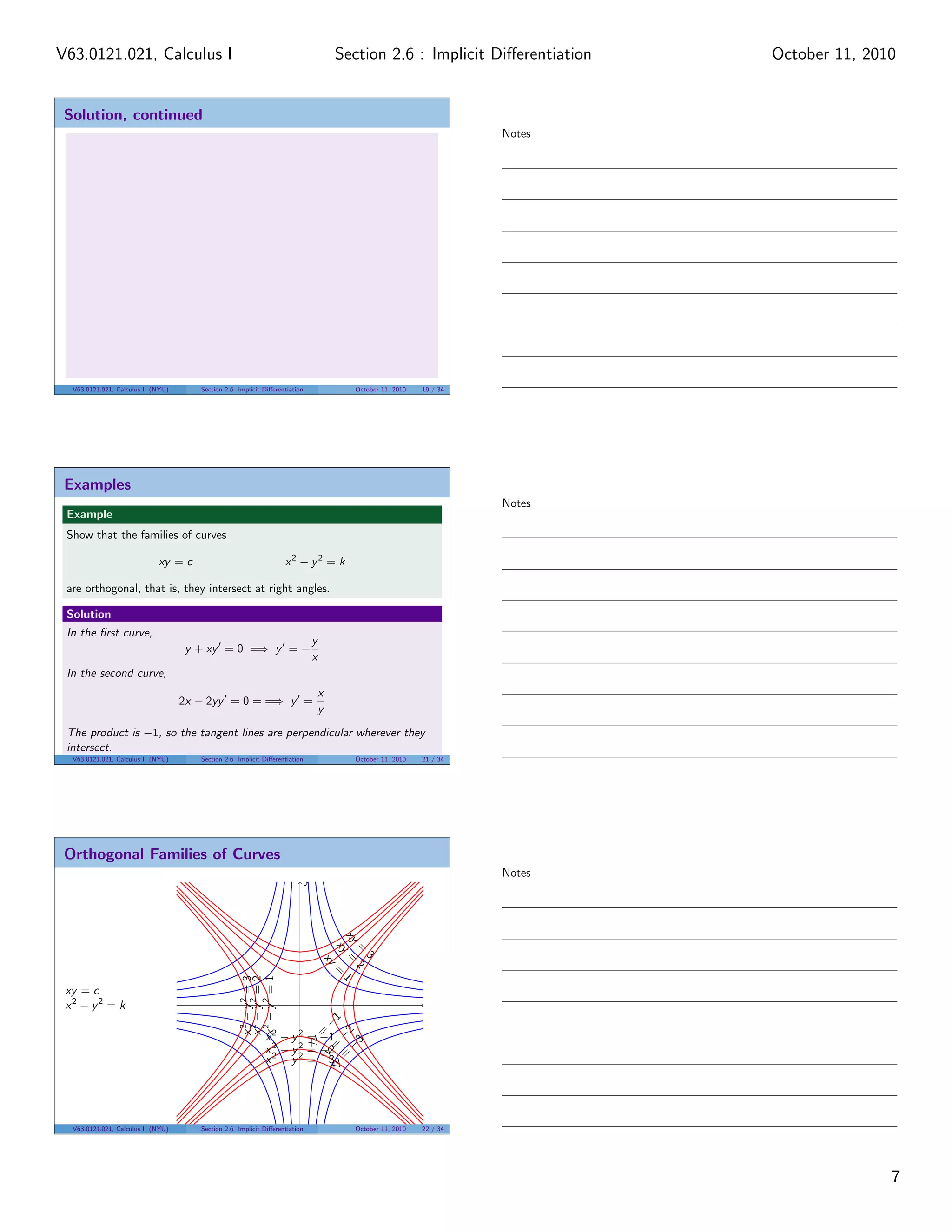 Lesson 11: Implicit Differentiation (Section 21 handout) | PDF