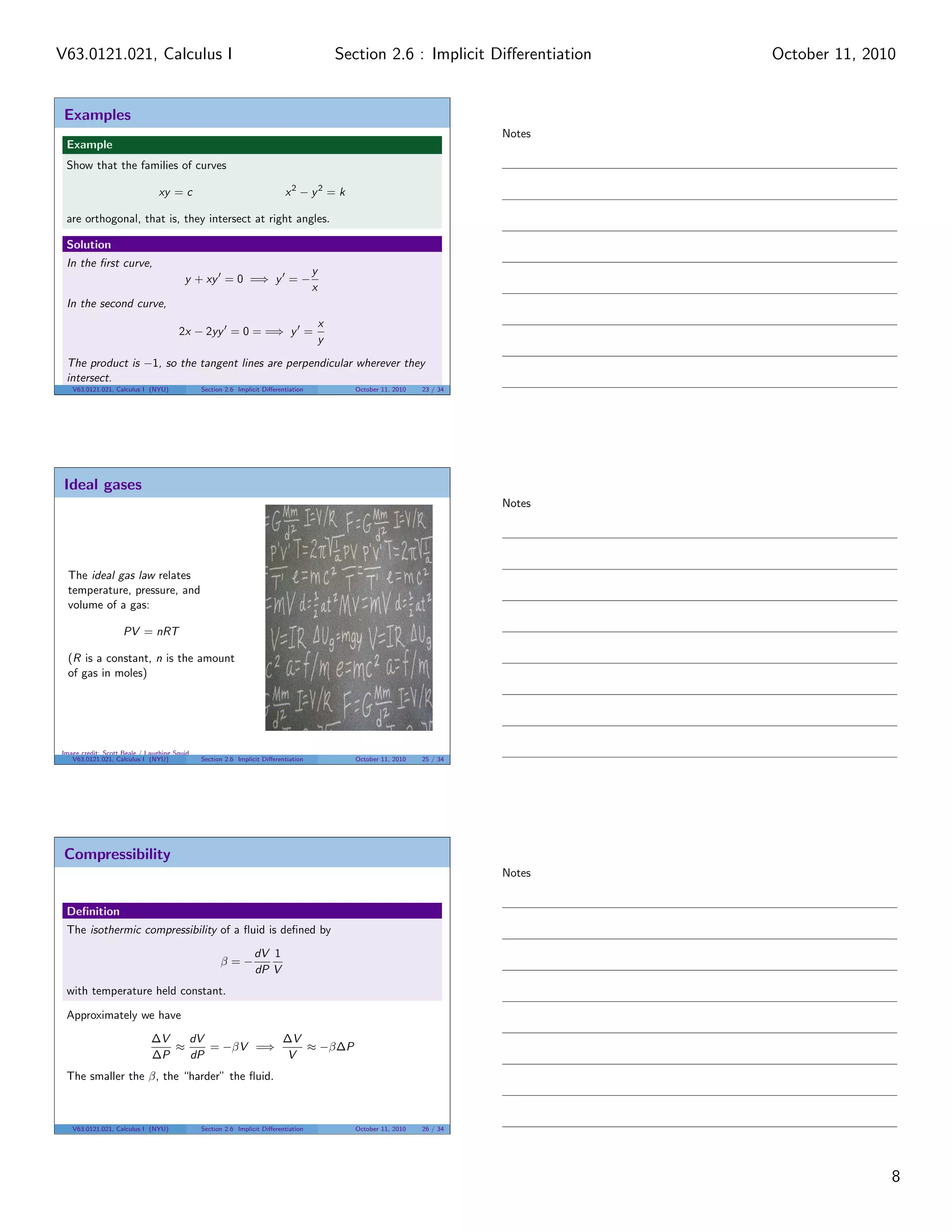 Lesson 11: Implicit Differentiation (Section 21 handout) | PDF