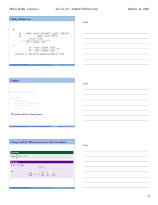Lesson 11: Implicit Differentiation (Section 21 handout) | PDF