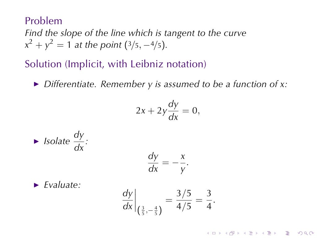 Lesson 11: Implicit Differentiation