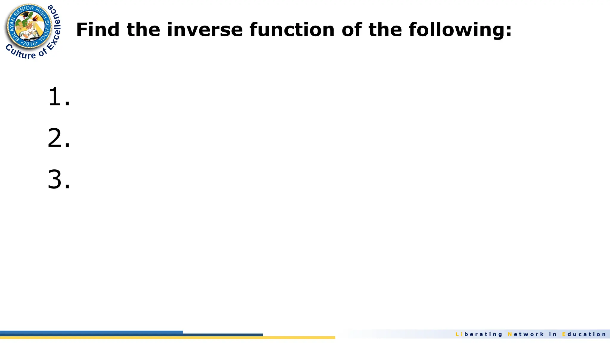 Lesson 11 - Inverse of One to one Function.pptx