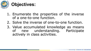 Lesson 11 - Inverse of One to one Function.pptx