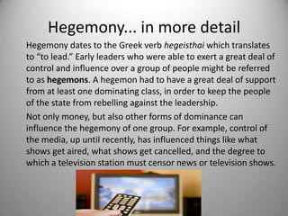AS Lesson 11 marxism and hegemony | PPTX