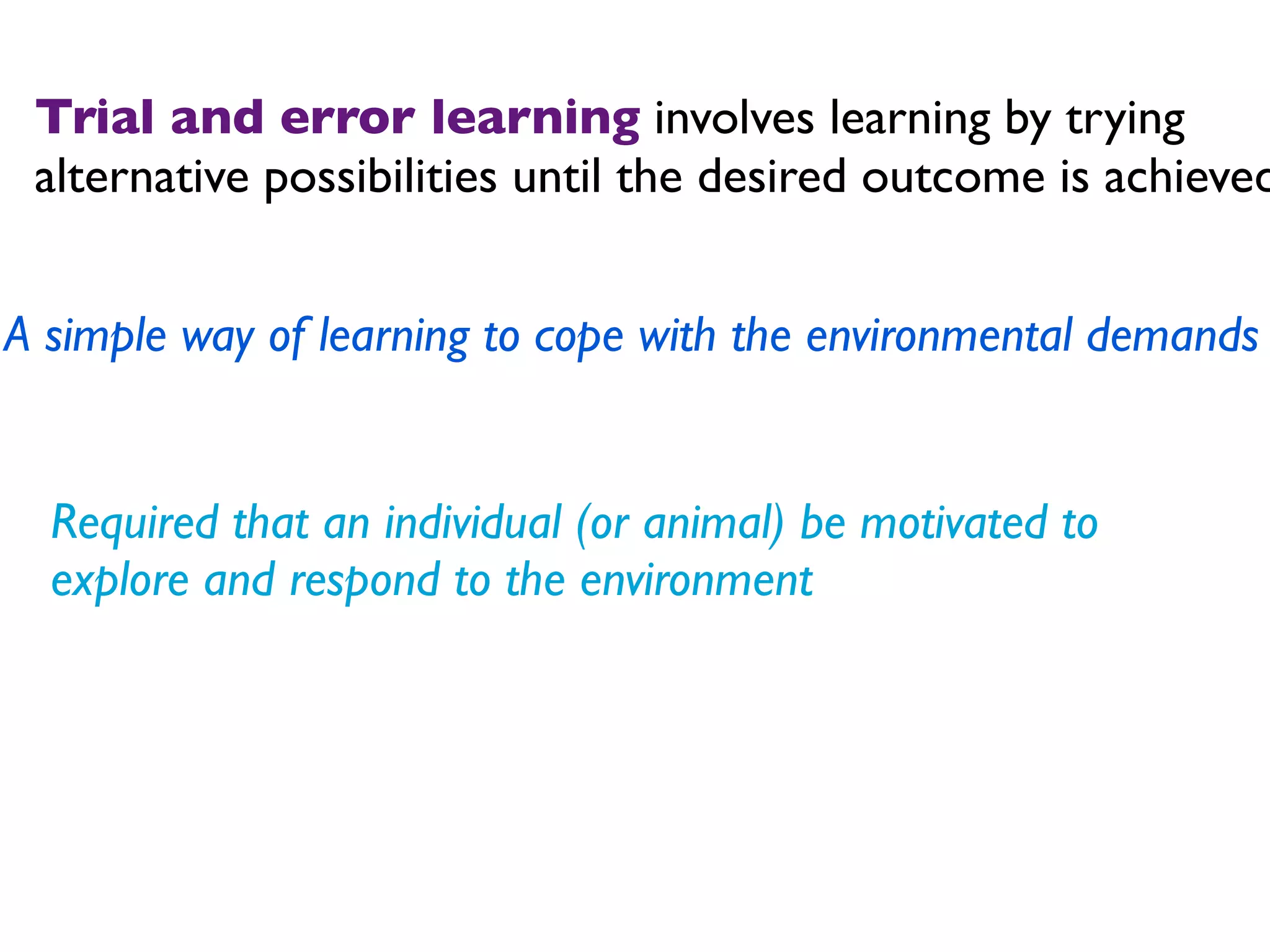 Lesson 11 one trial and trial error learning | KEY