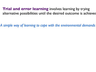 Lesson 11 one trial and trial error learning | KEY
