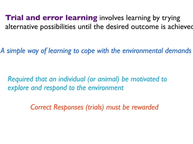 Lesson 11 one trial and trial error learning | KEY