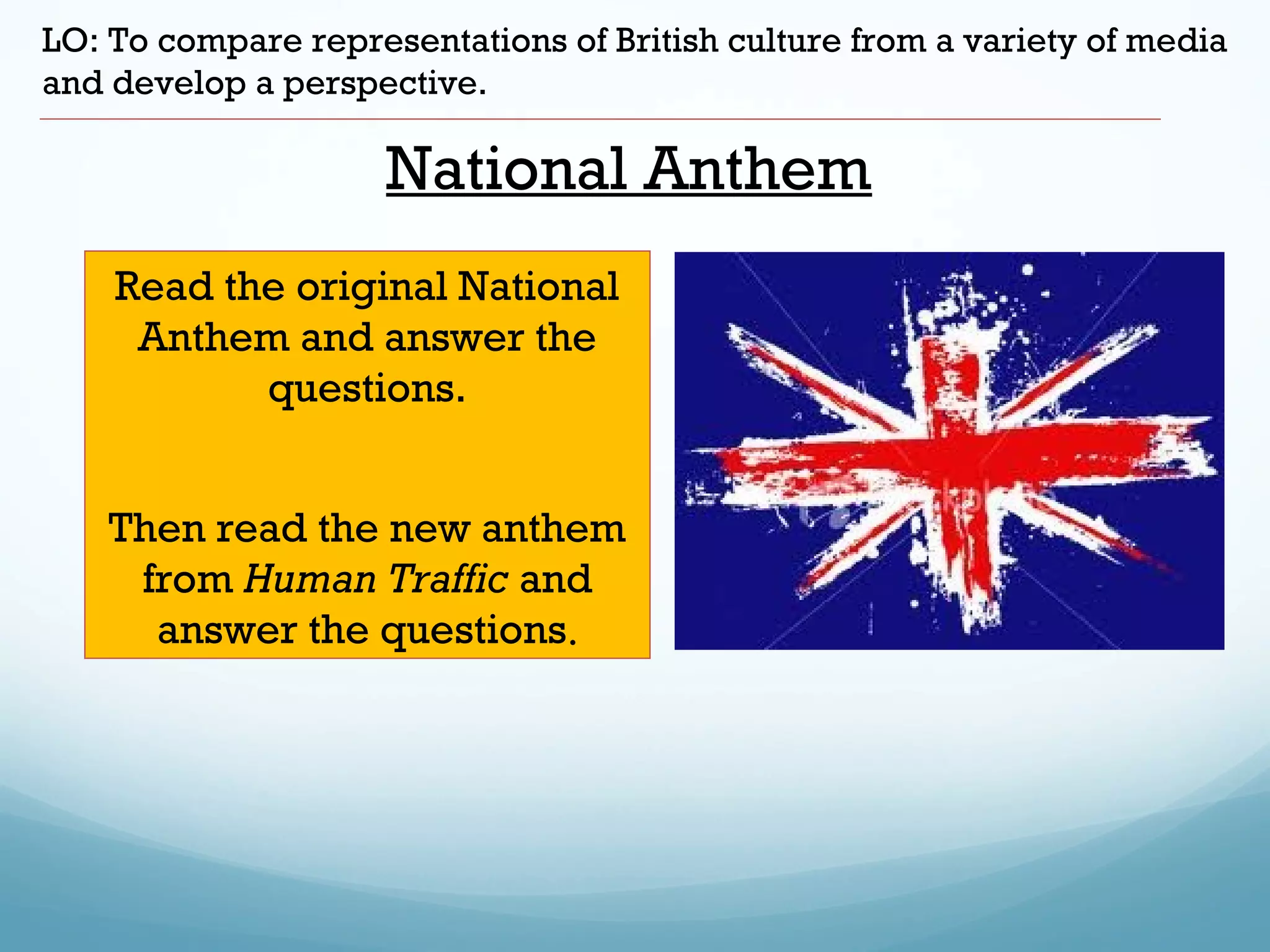 Tuesday 4th Feb - Representations of British Culture | PPT