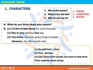 Lesson 11 review speaking frame 1 | PPT