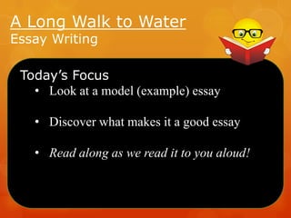 A Long Walk to Water: Lesson11 unit2 | PPTX