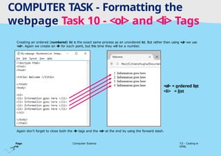Year 8 Lesson 1 HTML Introduction GCSE OCR Computer science | PPTX
