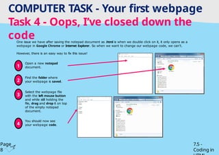 Year 8 Lesson 1 HTML Introduction GCSE OCR Computer science | PPTX