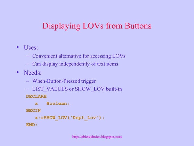 Oracle Forms Triggers | PPT
