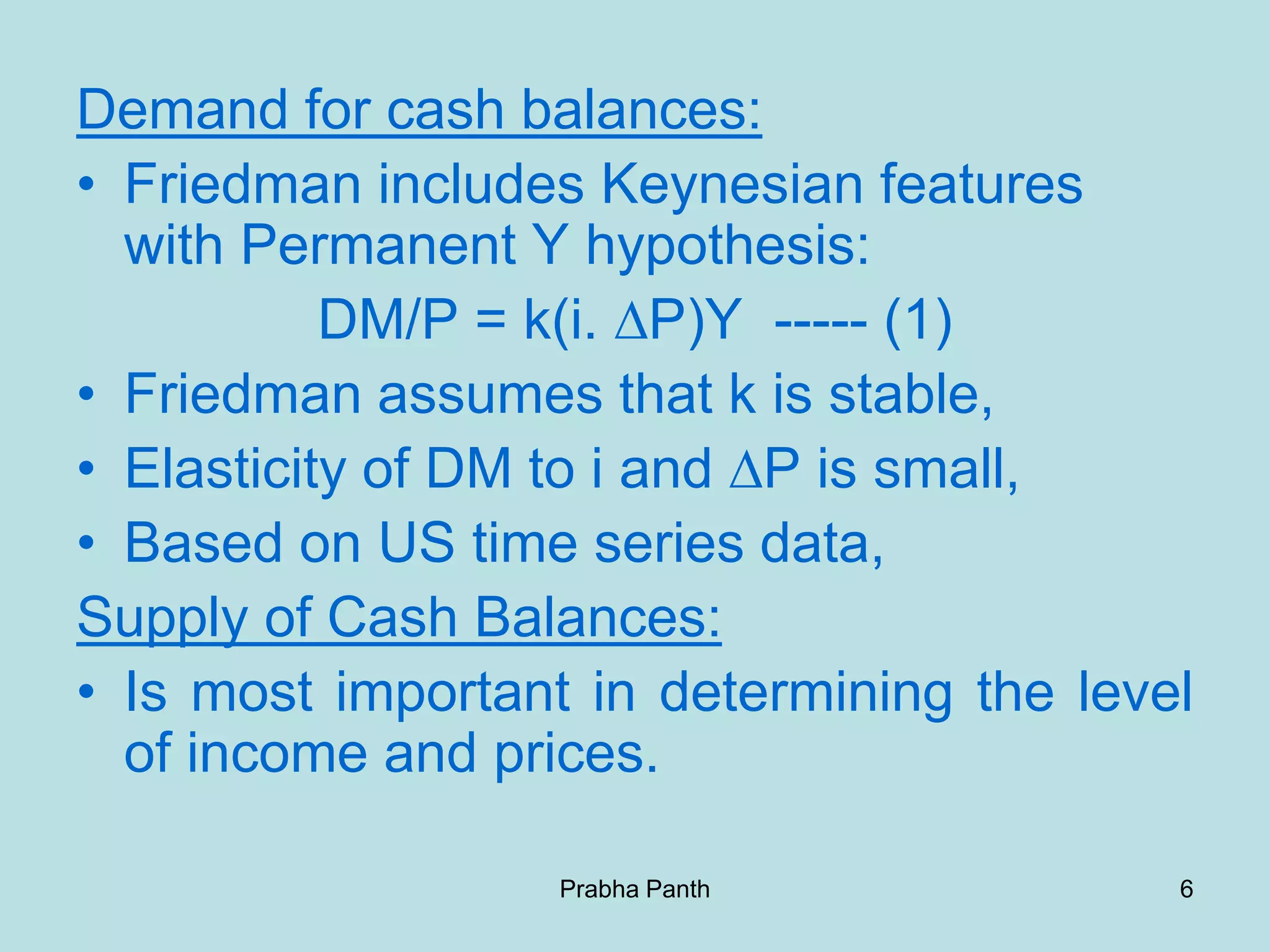 Monetarist theory of inflation | PPSX