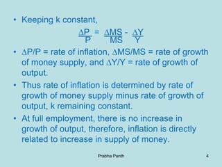 Monetarist theory of inflation | PPSX