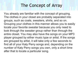 Lesson 11 one dimensional array | PPTX