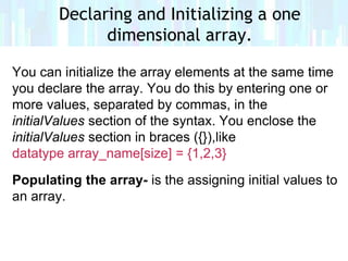 Lesson 11 one dimensional array | PPT