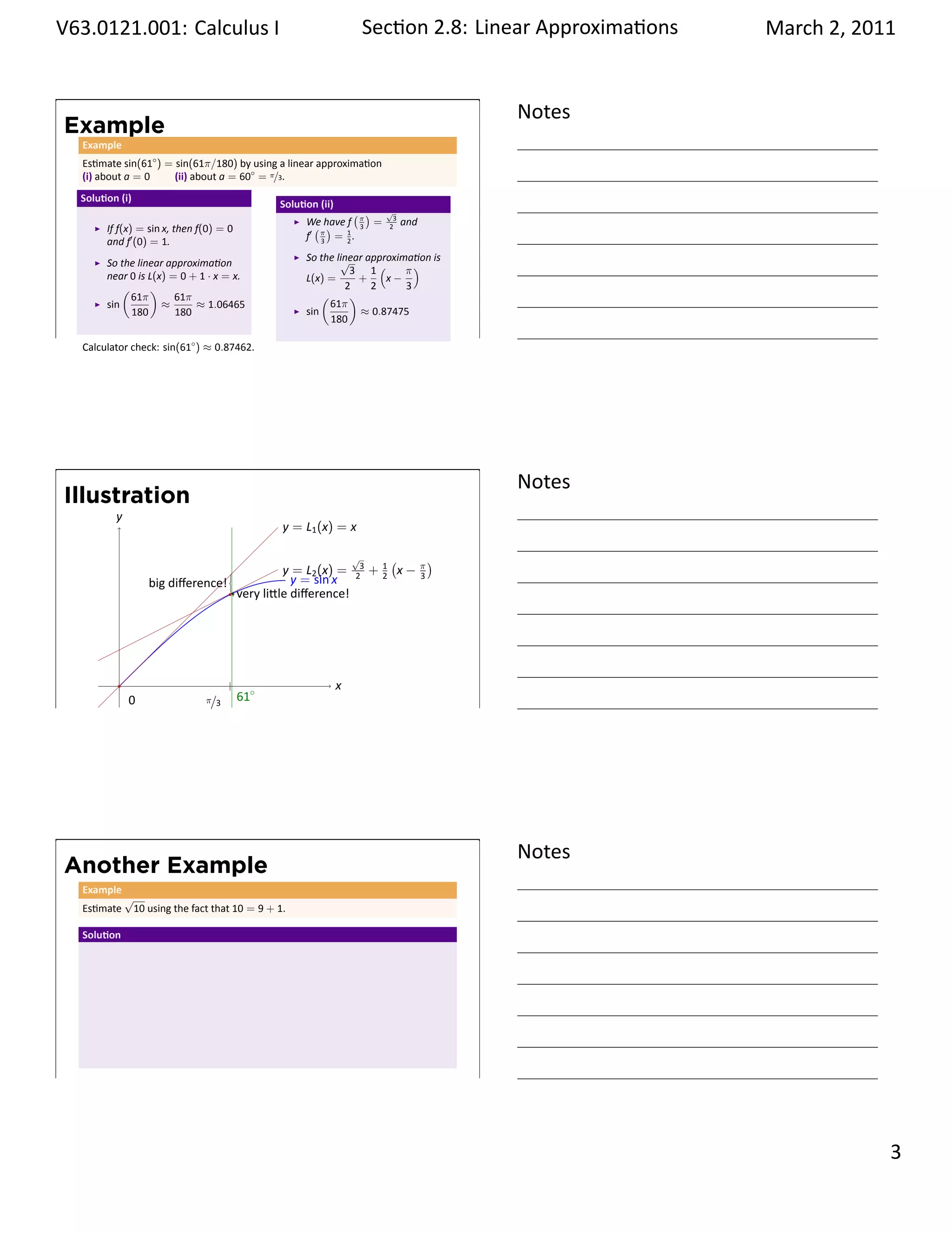 Lesson 12 Linear Approximations And Differentials Handout Pdf