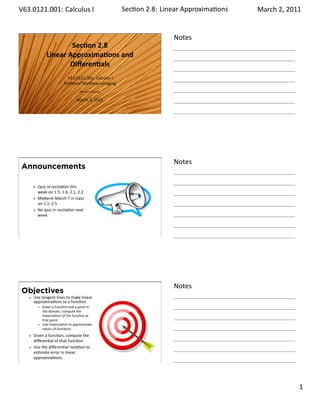 Lesson 12: Linear Approximations and Differentials (handout) | PDF