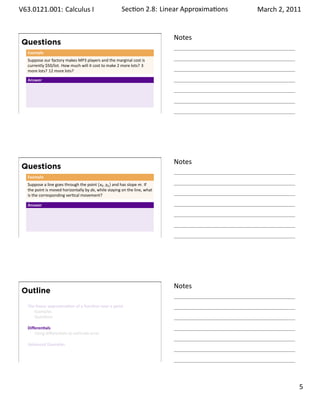 Lesson 12: Linear Approximations and Differentials (handout) | PDF