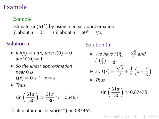 Lesson 12: Linear Approximation and Differentials | PDF | Physics | Science