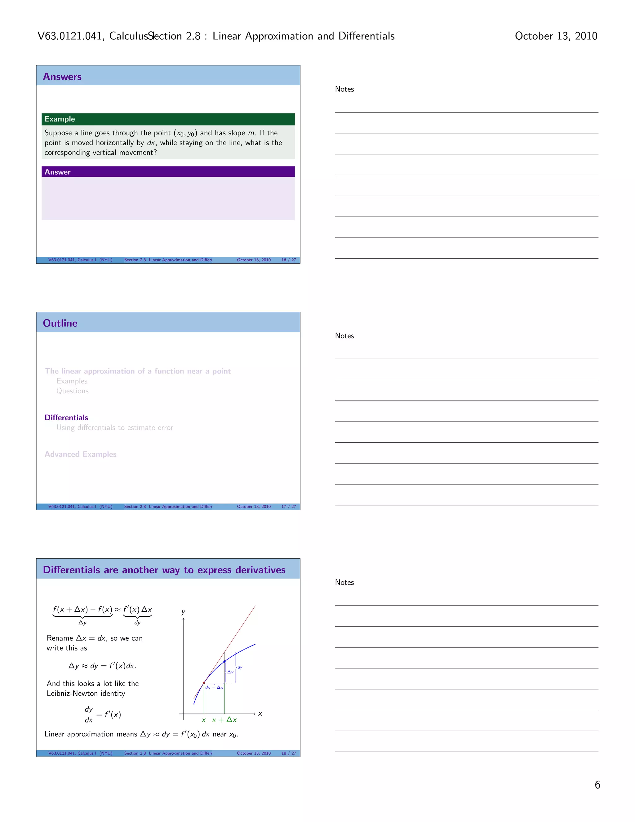 Lesson 12: Linear Approximation (Section 41 handout) | PDF