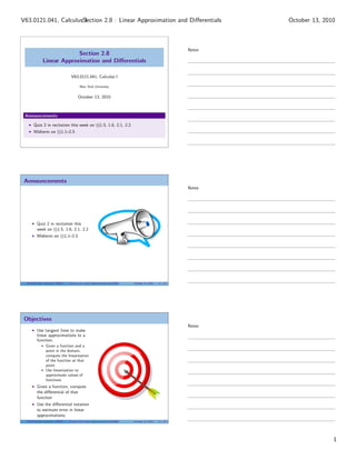 Lesson 12: Linear Approximation (Section 41 handout) | PDF