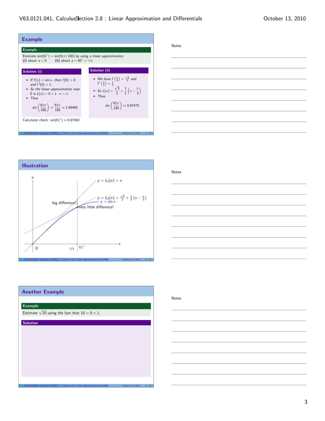 Lesson 12: Linear Approximation (Section 41 handout) | PDF