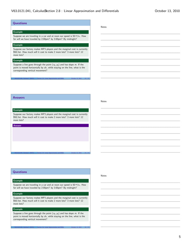 Lesson 12: Linear Approximation (Section 41 handout) | PDF